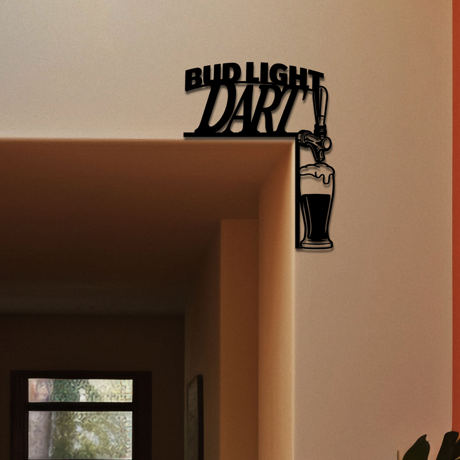 Bud Light Dart Tap Handle Metal Door Corner Home Bar Pub Frame Topper ...