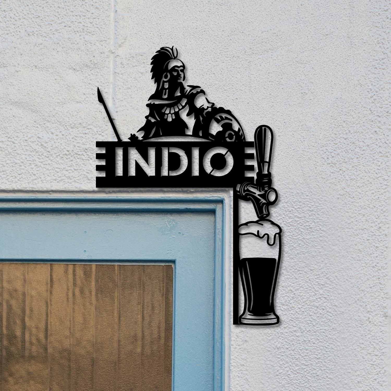 Cerveza Indio Tap Handle Metal Door Corner Home Bar Pub Frame Topper ...