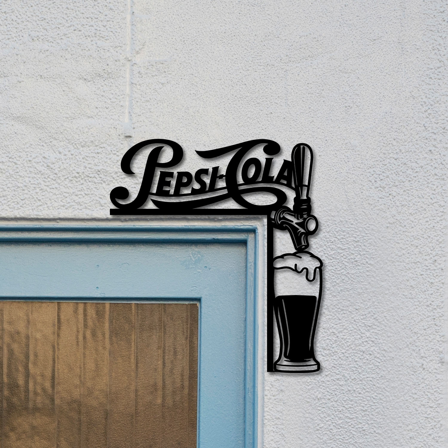 Drink Ice-Cold Pepsi Cola Tap Handle Metal Door Corner Home Bar Pub ...