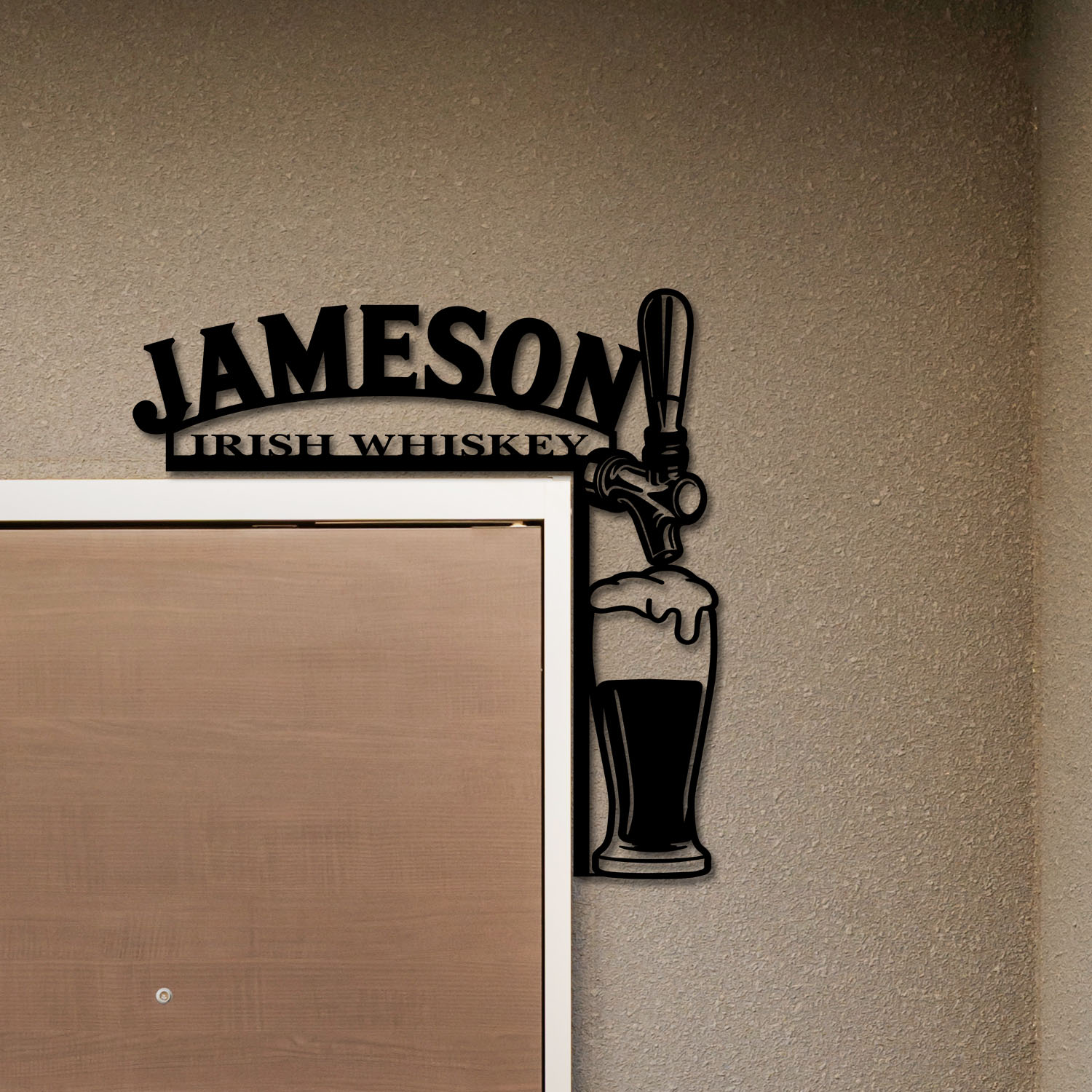 Jameson Irish Whiskey Tap Handle Metal Door Corner Home Bar Pub Frame Topper Sign Decor – Lynseriess