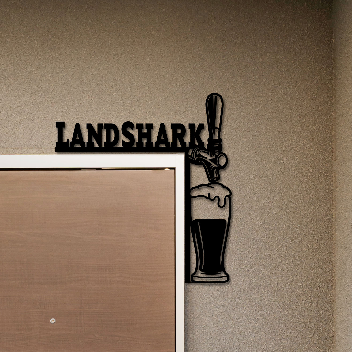 Landshark Lager Tap Handle Metal Door Corner Home Bar Frame Topper Sign ...