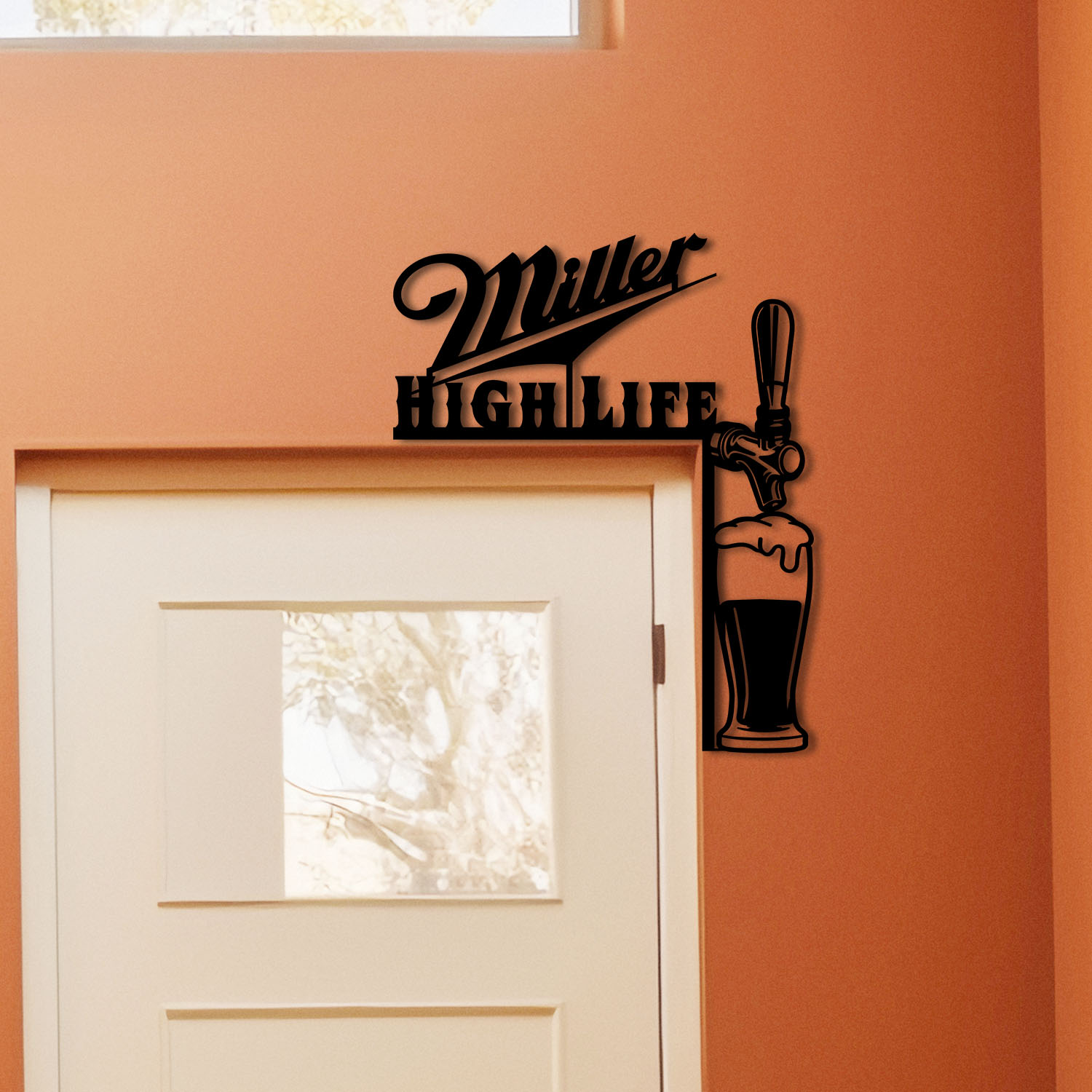 Miller High Life Tap Handle Metal Door Corner Home Bar Frame Topper ...