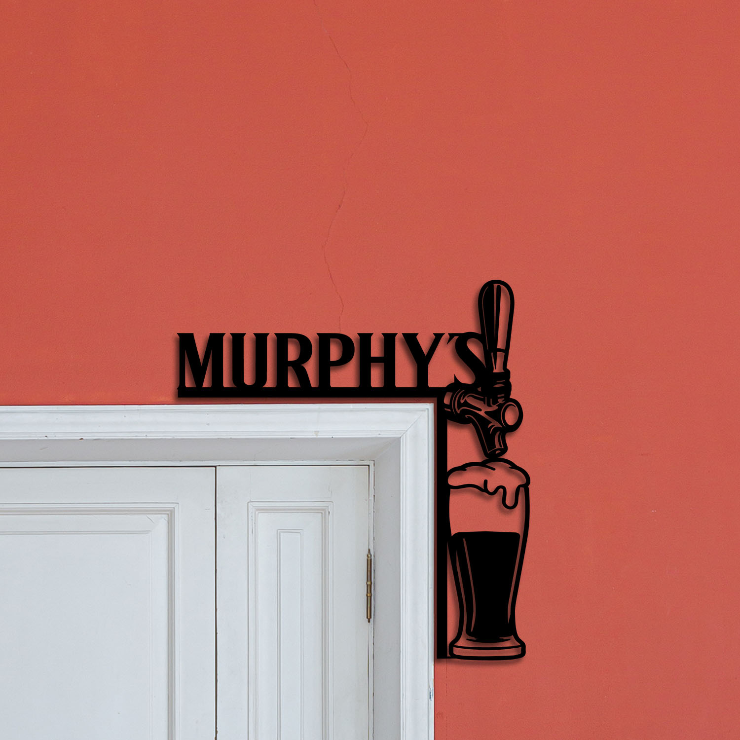 Murphy’s Irish Stout Tap Handle Metal Door Corner Home Bar Pub Frame ...
