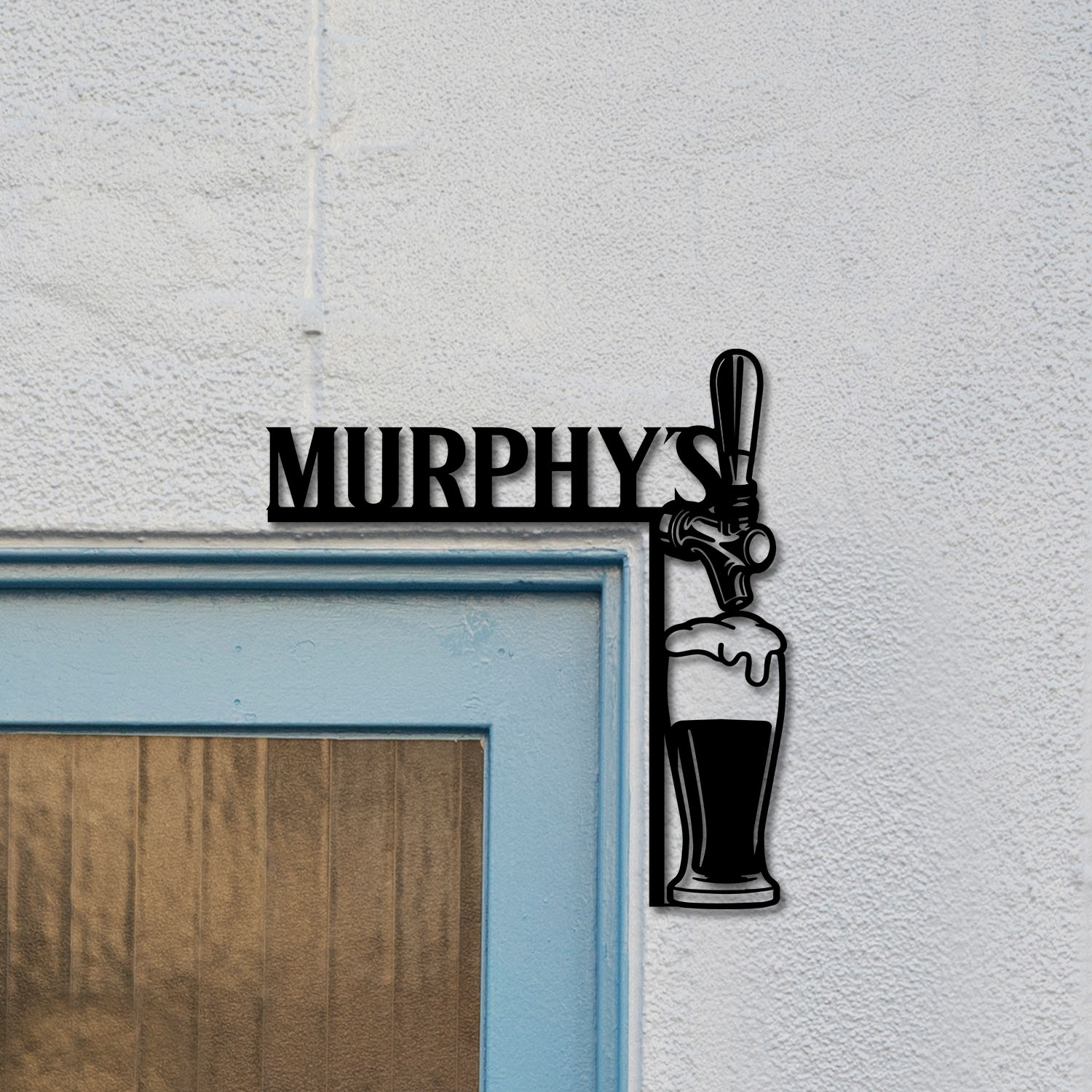 Murphy’s Irish Stout Tap Handle Metal Door Corner Home Bar Pub Frame ...