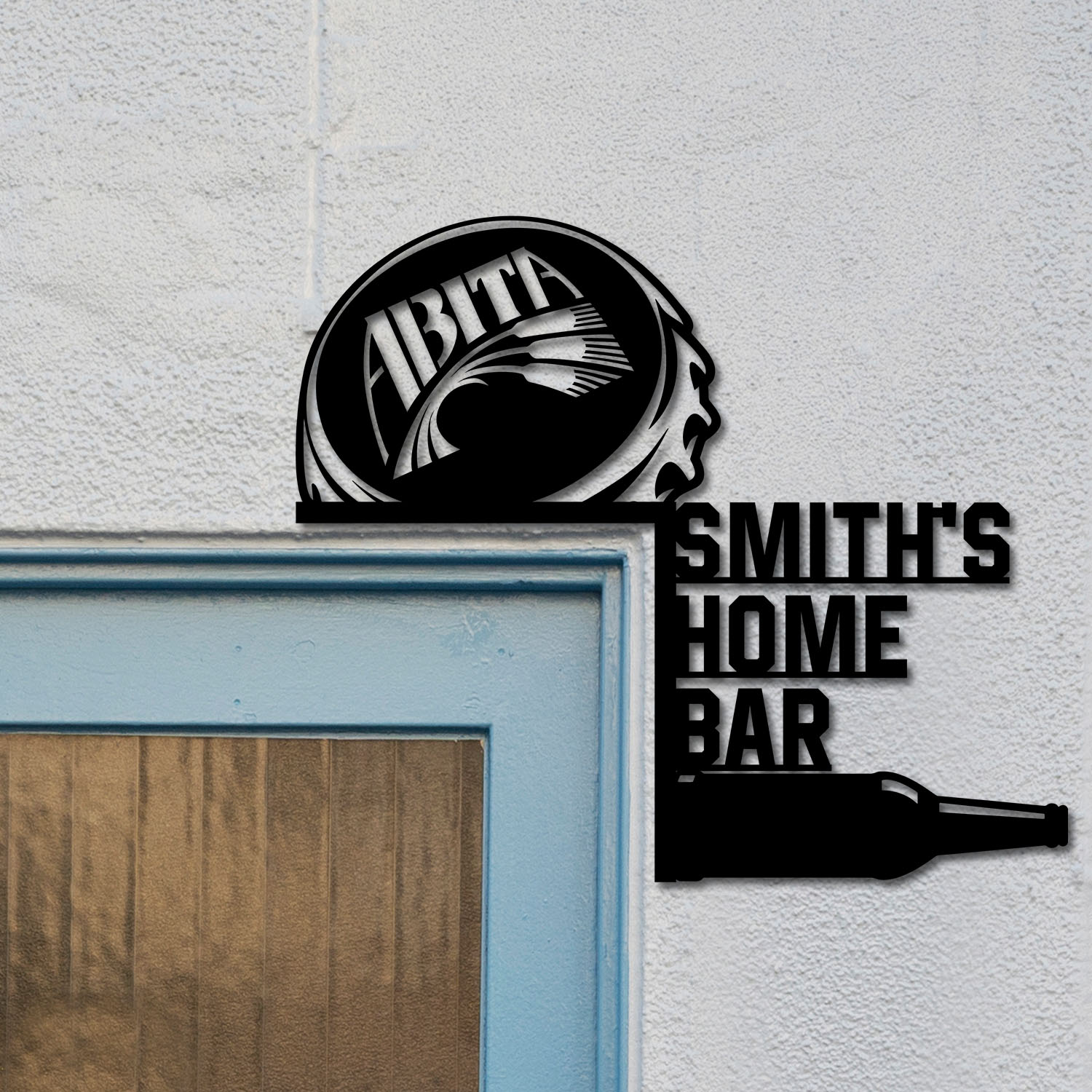 Custom Abita Bottle Cap Metal Door Corner Home Bar Pub Frame Topper ...