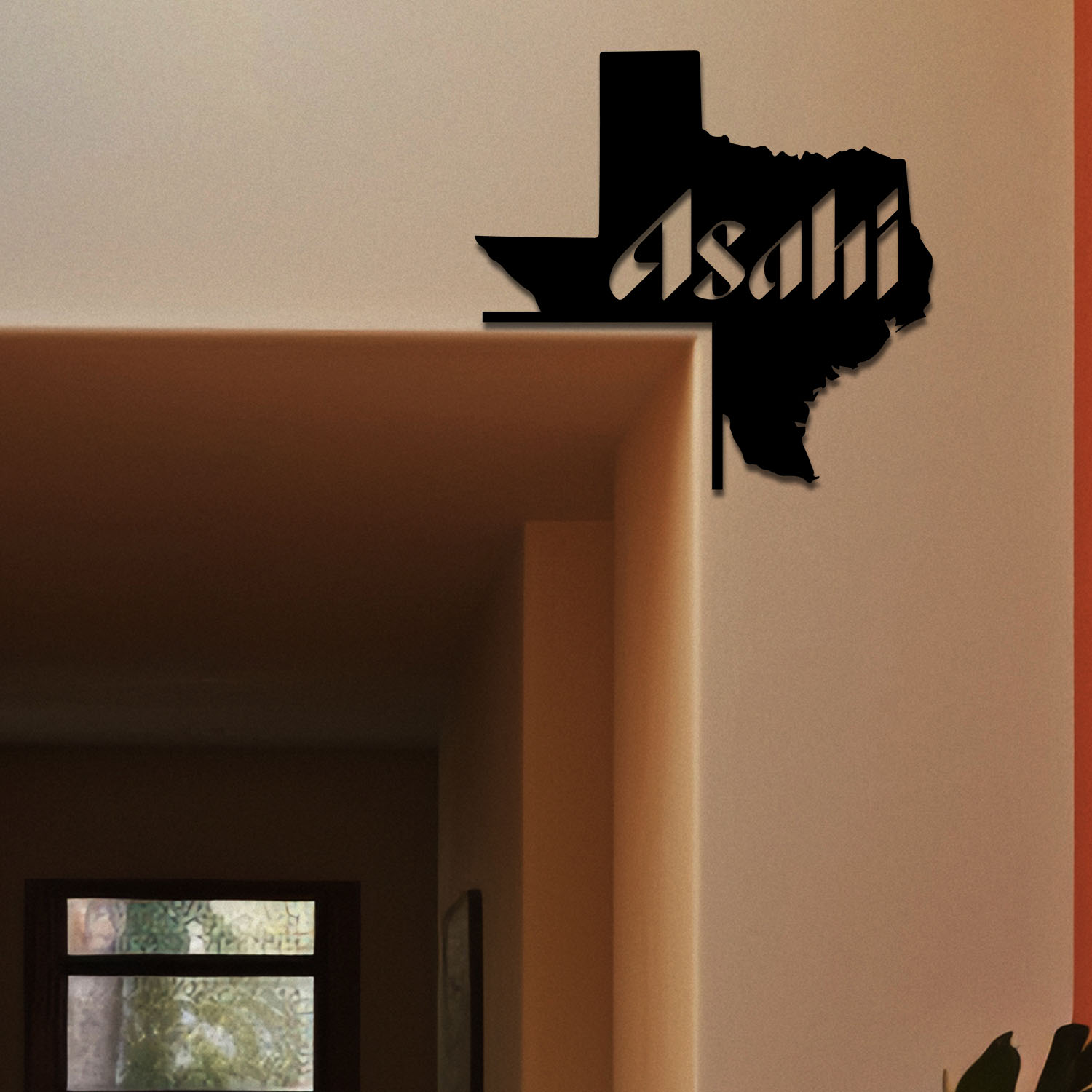 Asahi Texas State Map Metal Door Corner Home Bar Pub Frame Topper Sign ...