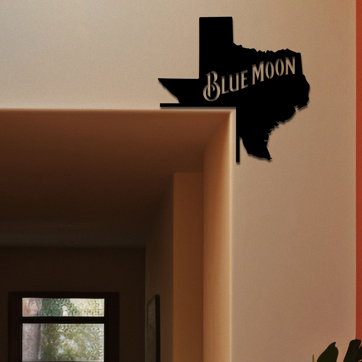 Blue Moon Texas State Map Metal Door Corner Home Bar Pub Frame Topper ...