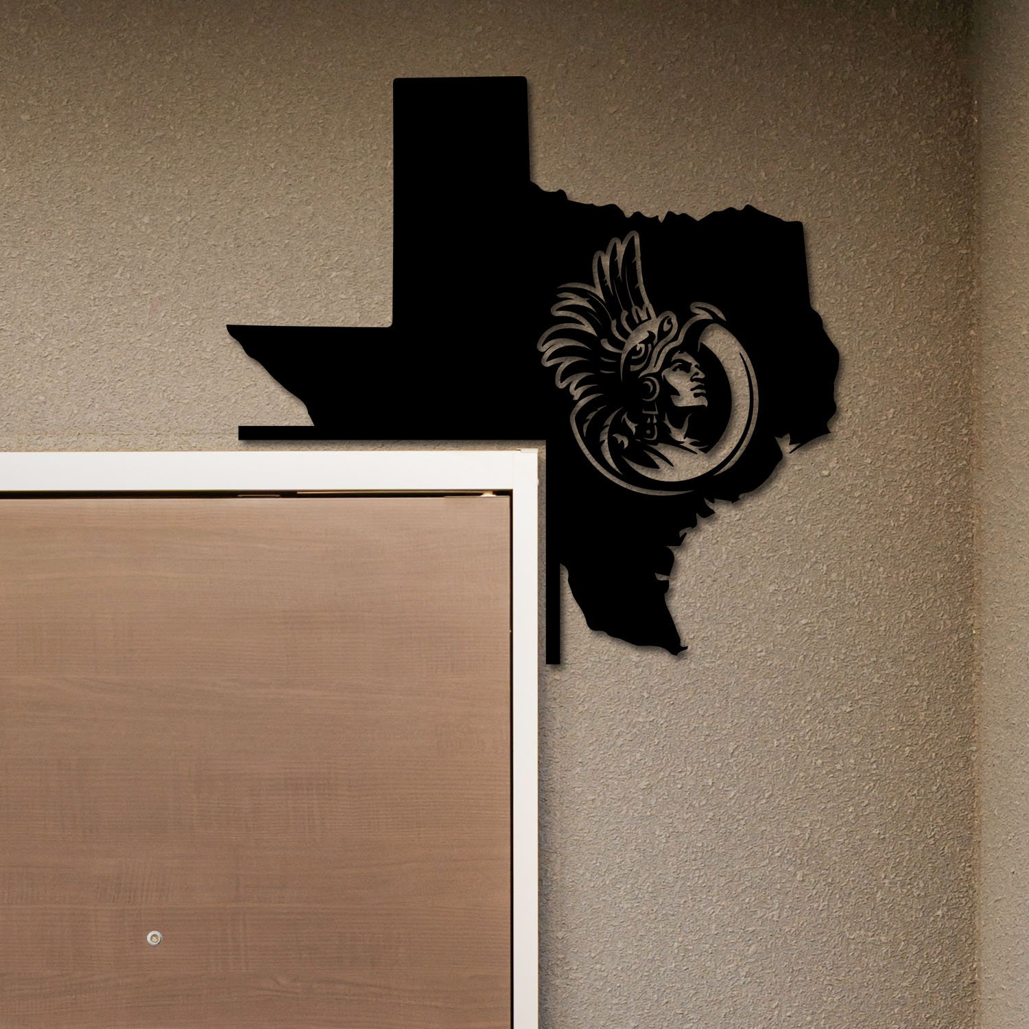 Bohemia Texas State Map Metal Door Corner Home Bar Frame Topper Sign ...