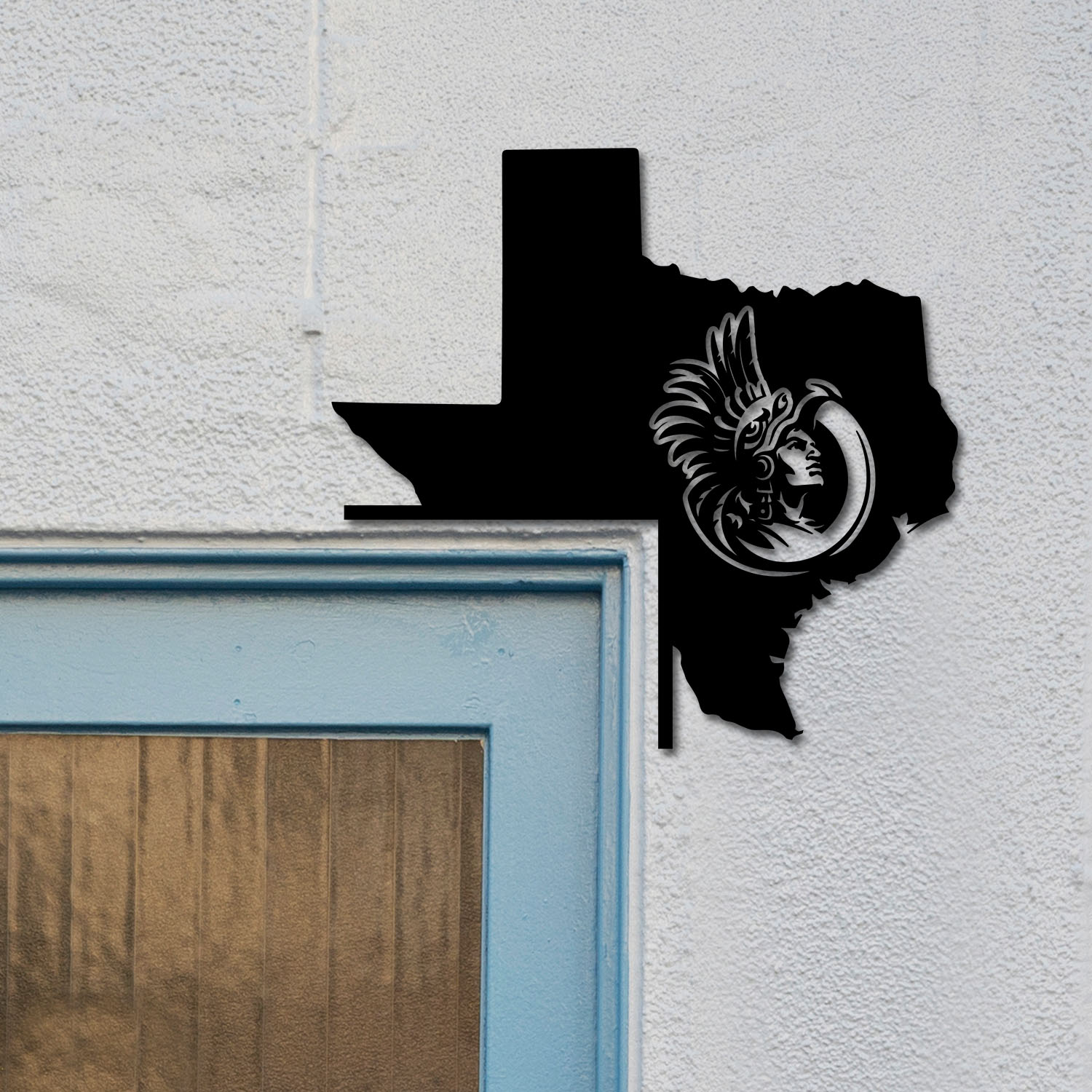 Bohemia Texas State Map Metal Door Corner Home Bar Frame Topper Sign ...