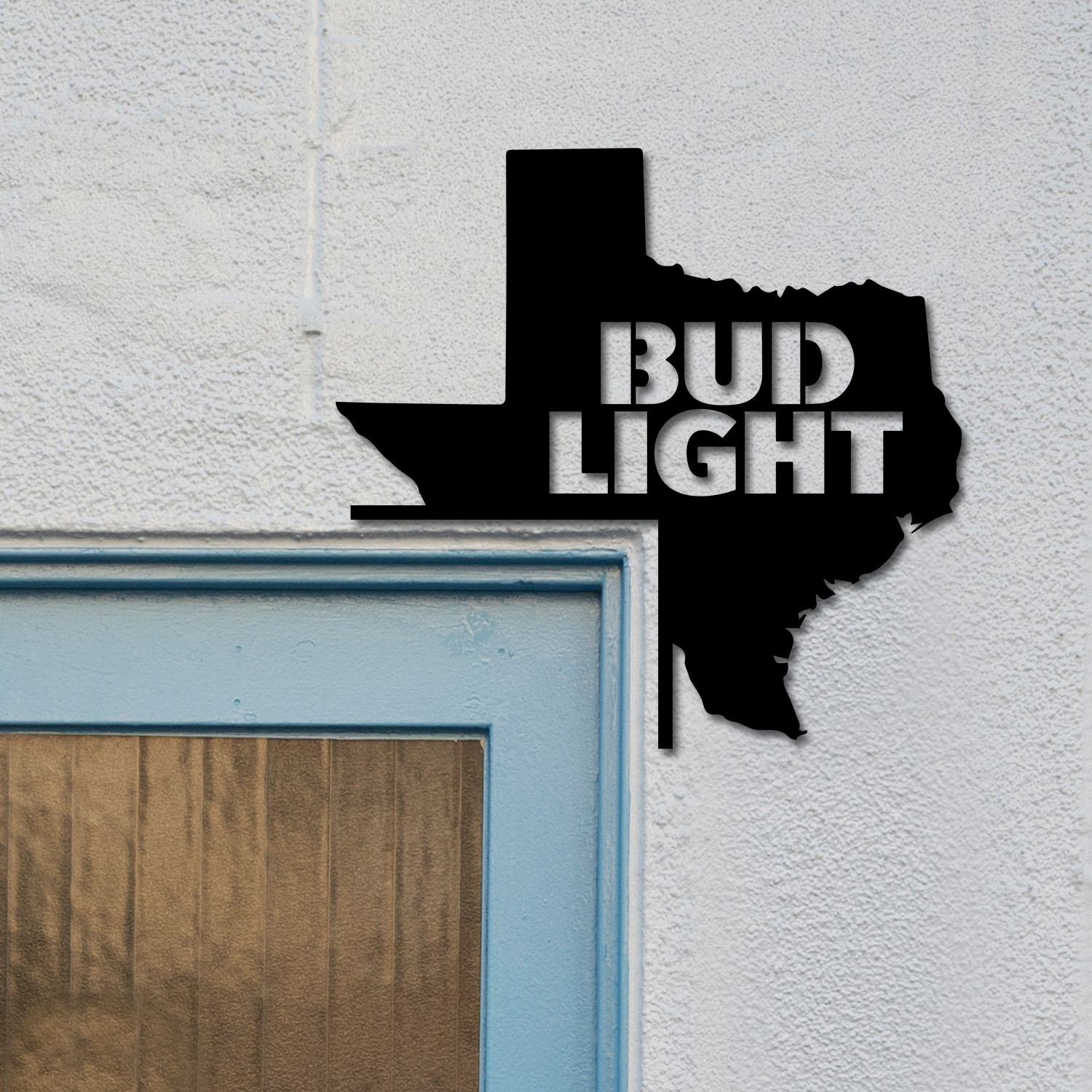 Bud Light Texas State Map Metal Door Corner Home Bar Pub Frame Topper ...