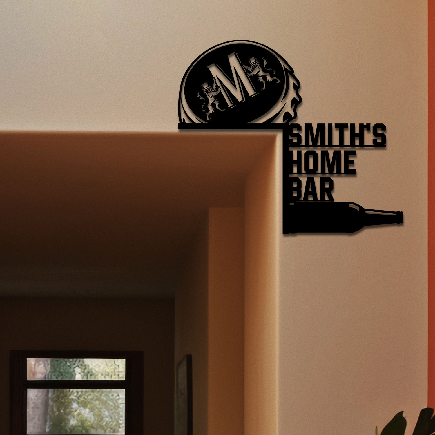 Custom Cerveza Modelo Bottle Cap Metal Door Corner Home Bar Pub Frame ...