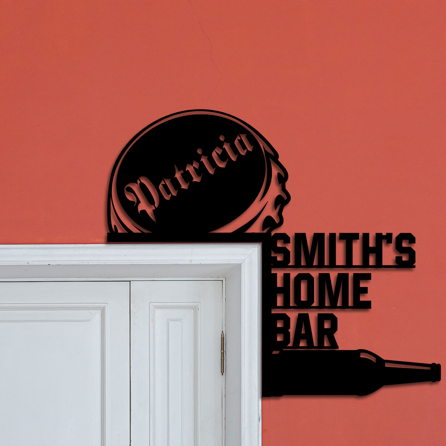 Custom Cerveza Patricia Bottle Cap Metal Door Corner Home Bar Pub Frame ...