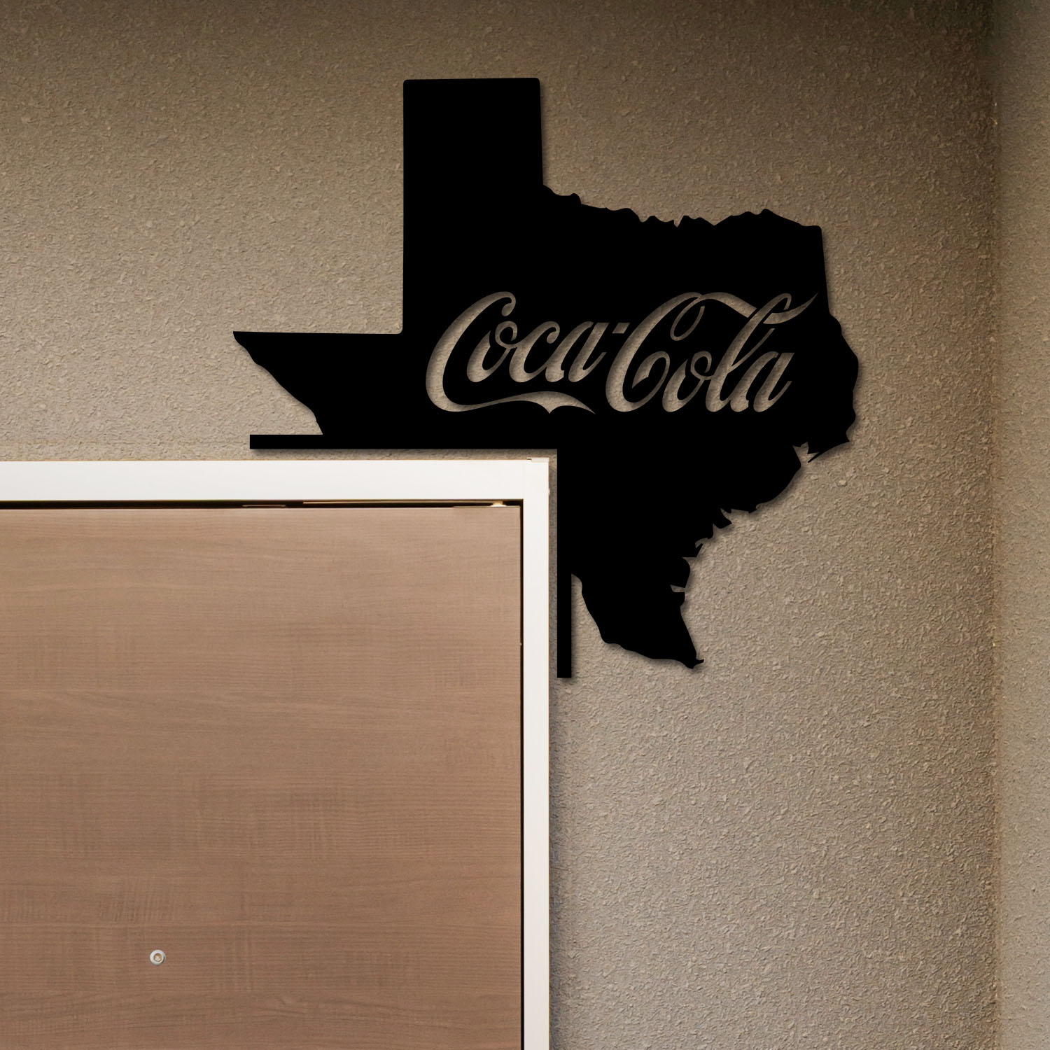 COCA COLA Texas State Map Metal Door Corner Home Bar Pub Frame Topper ...