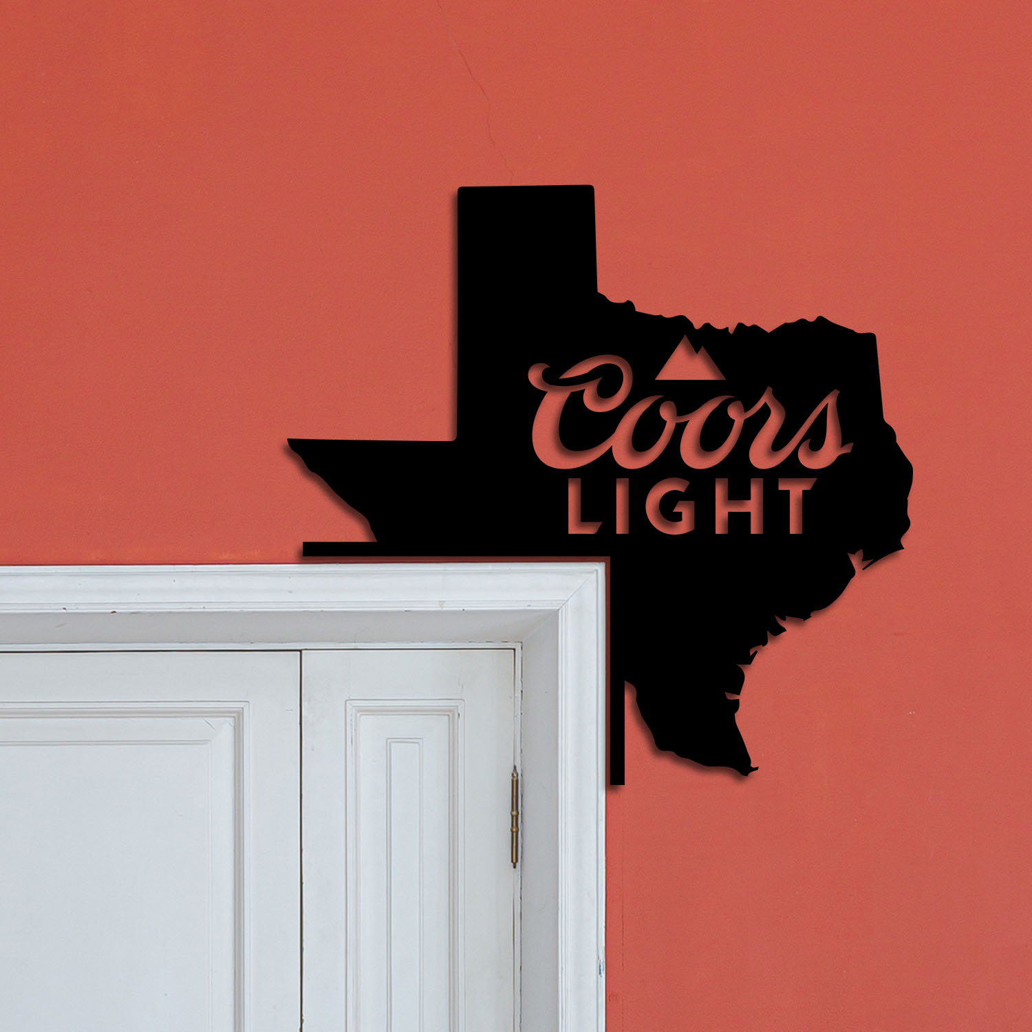 Coors Light Texas State Map Metal Door Corner Home Bar Pub Frame Topper ...