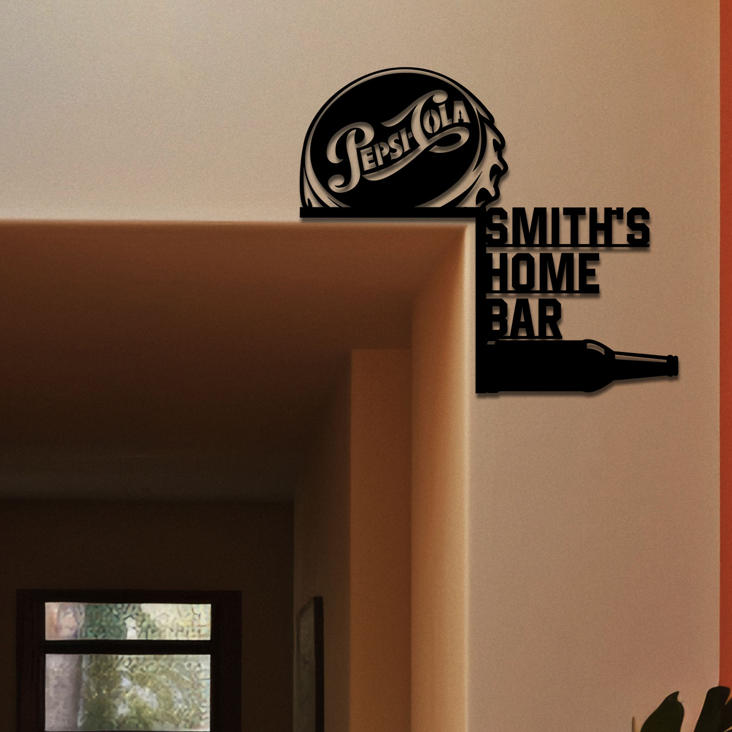 Custom Drink Ice-Cold Pepsi Cola Bottle Cap Metal Door Corner Home Bar ...