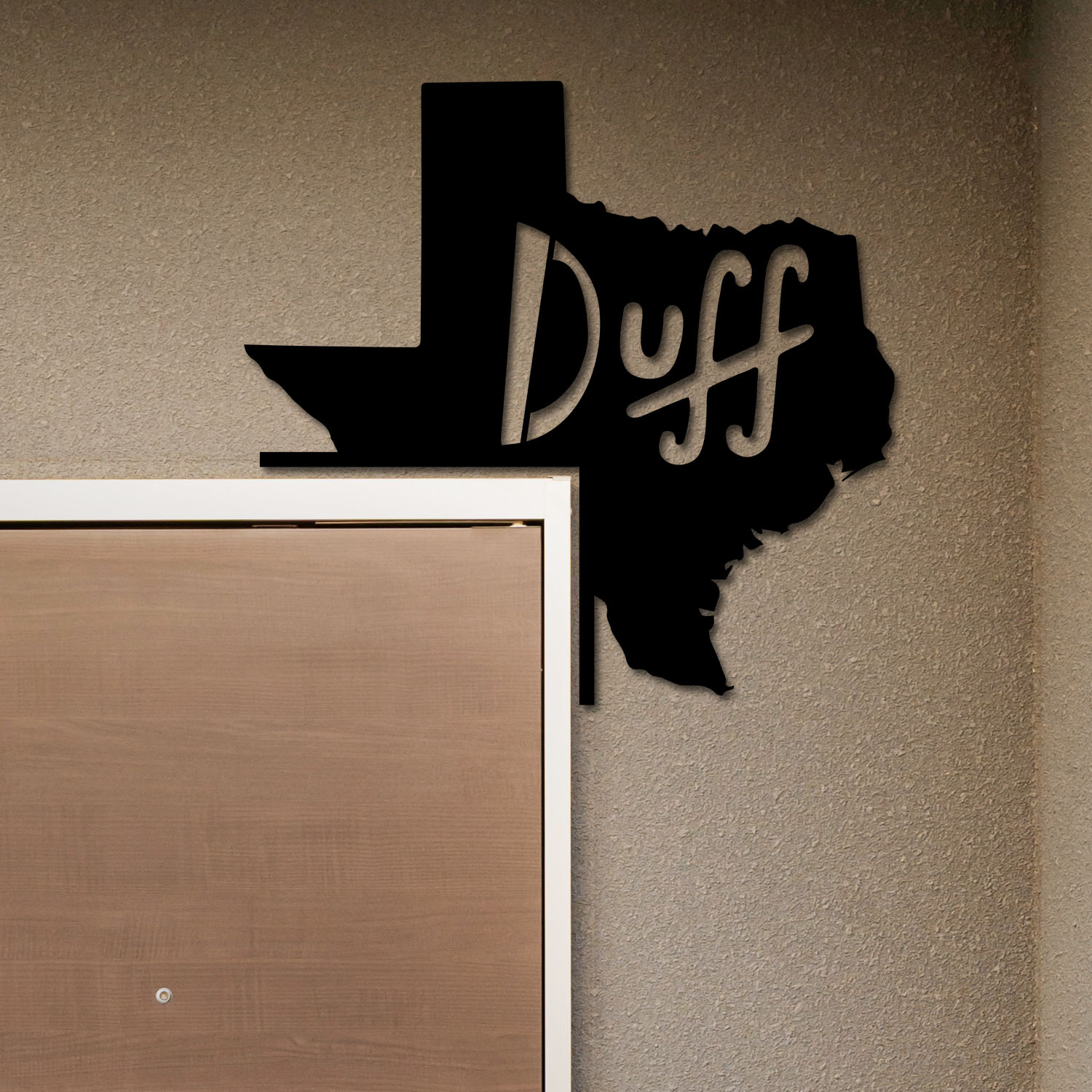 Duff Texas State Map Metal Door Corner Home Bar Pub Frame Topper Sign ...