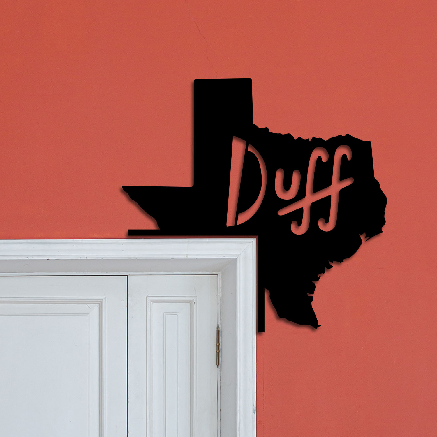 Duff Texas State Map Metal Door Corner Home Bar Pub Frame Topper Sign ...