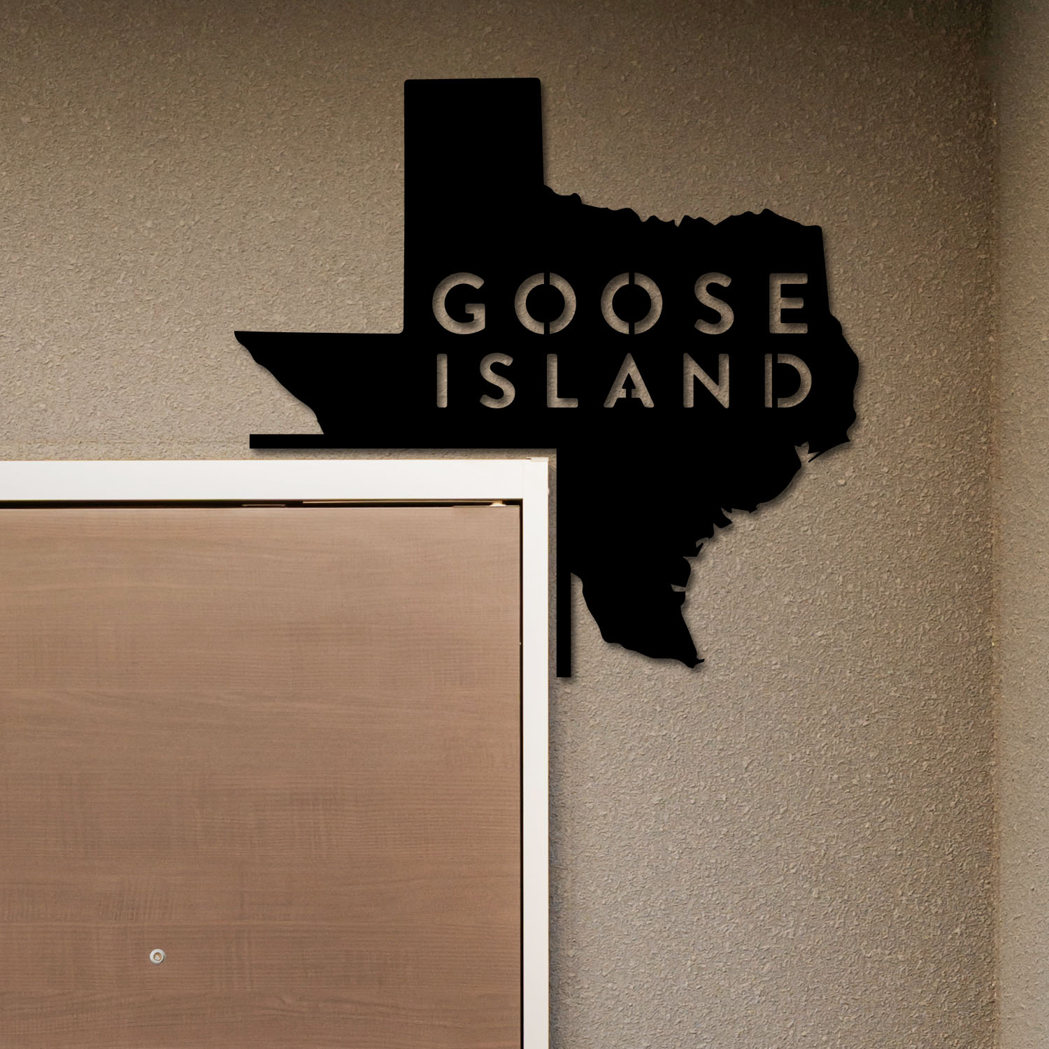 Goose Island Brewery Texas State Map Metal Door Corner Home Bar Pub Frame Topper Sign Decor ...