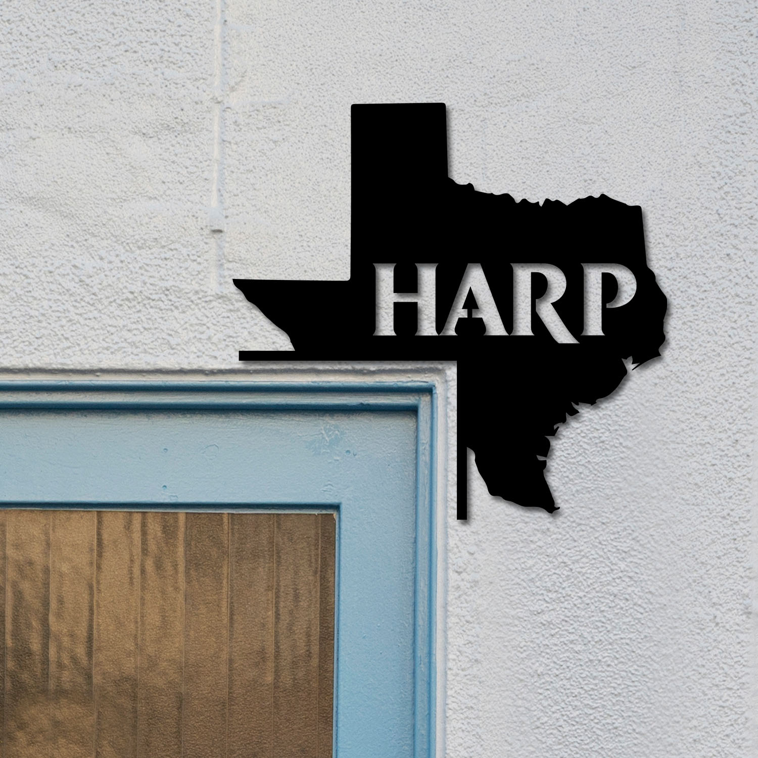 Harp Texas State Map Metal Door Corner Home Bar Pub Frame Topper Sign ...