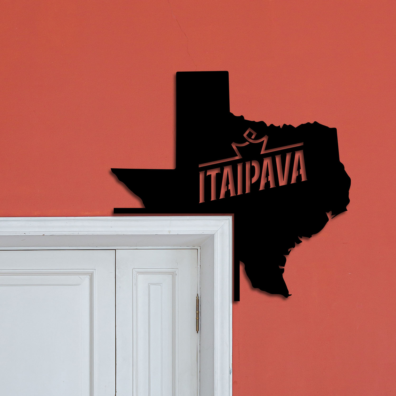 Itaipava Texas State Map Metal Door Corner Home Bar Pub Frame Topper ...