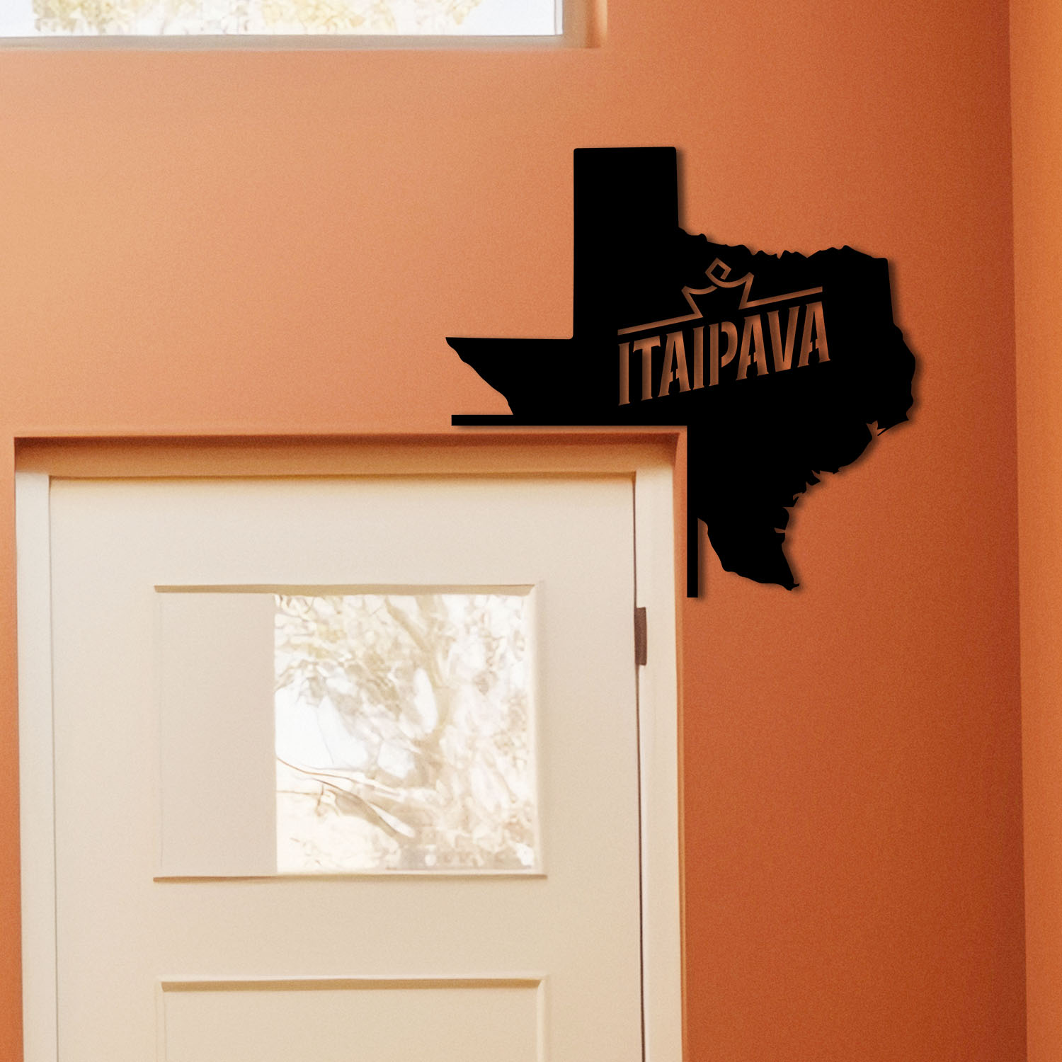 Itaipava Texas State Map Metal Door Corner Home Bar Pub Frame Topper ...