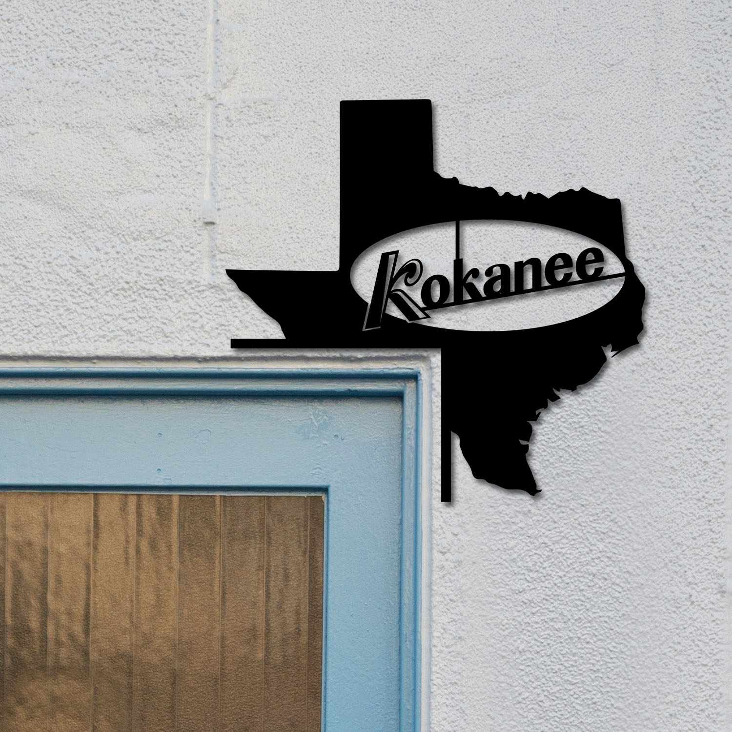 Kokanee Texas State Map Metal Door Corner Home Bar Pub Frame Topper ...