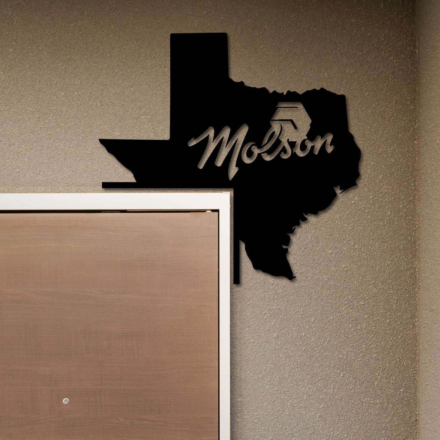Molson Canadian Texas State Map Metal Door Corner Home Bar Pub Frame ...