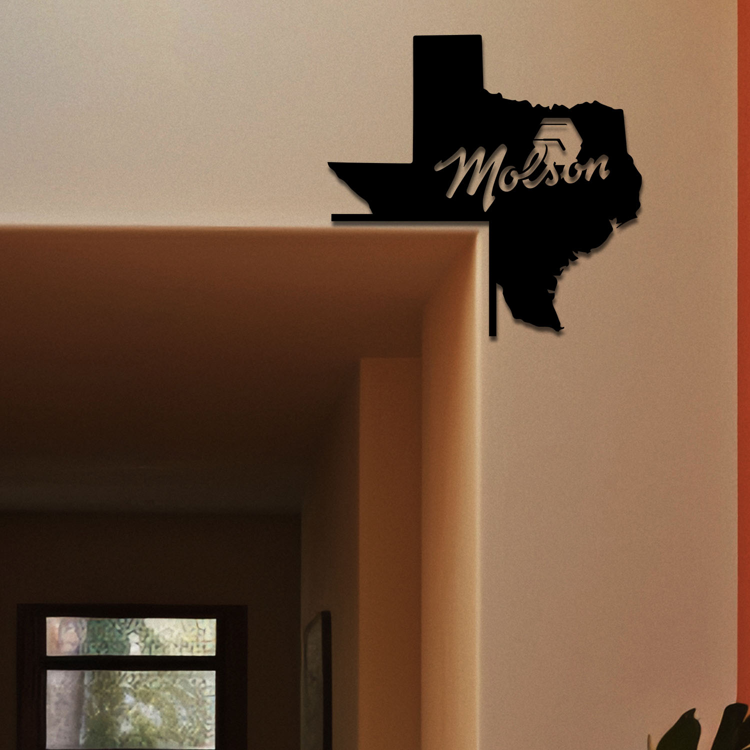 Molson Canadian Texas State Map Metal Door Corner Home Bar Pub Frame ...