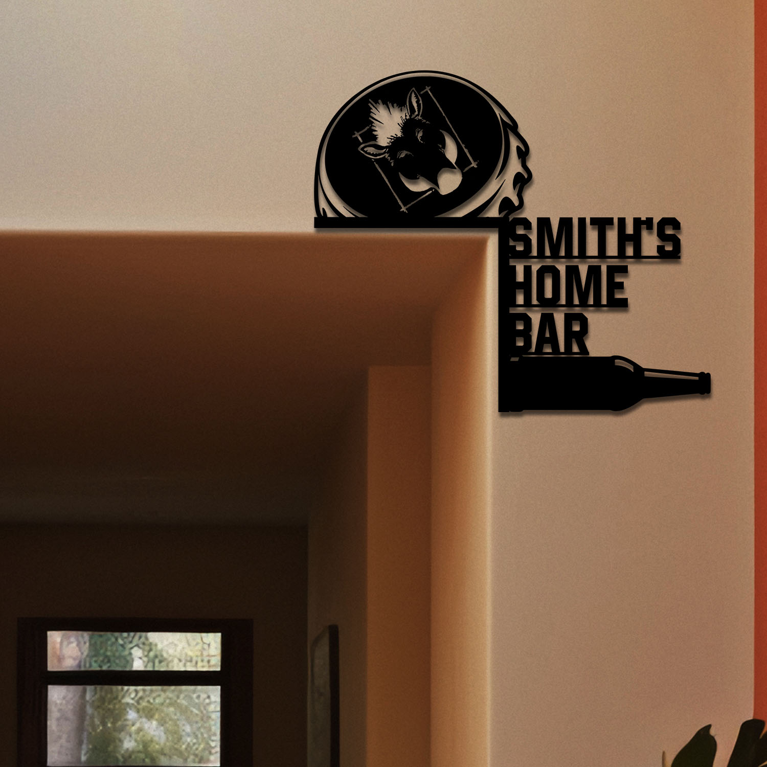 Custom Old Thumper Bottle Cap Metal Door Corner Home Bar Pub Frame ...